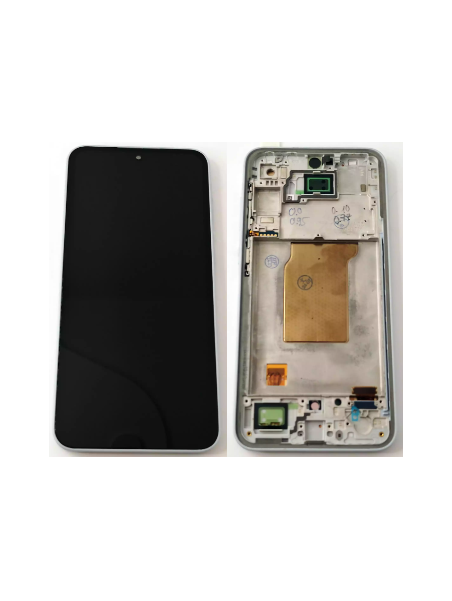 Pantalla lcd para Samsung Galaxy A35 mas tactil negro con marco azul ...