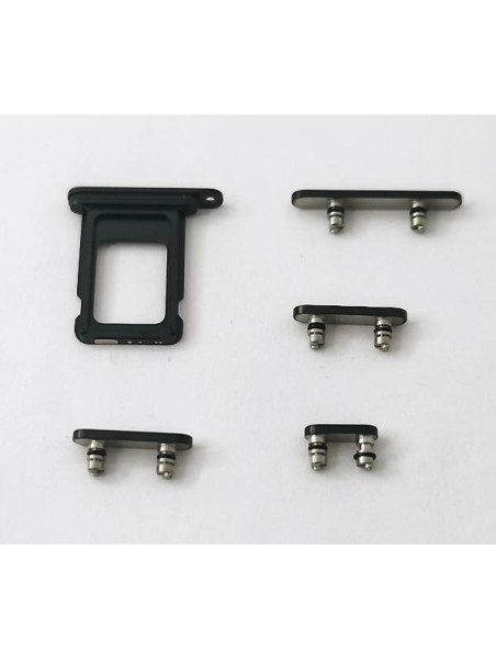 Soporte sim y botones negros para iPhone 16 Pro A3293 A3083 A3292 A3294 ...